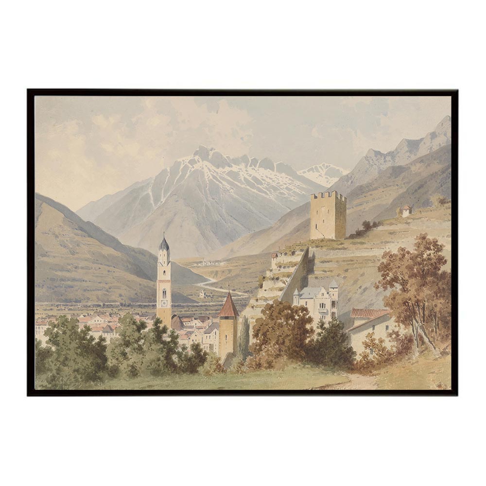 【作品名】Blick uber Meran 【このポスターについて】メランを見渡す風景を描いた作品です。広がる町並みと周囲の山々が美しい景観を作り出しています。【EFPIのポスターについて】 ポスター専門店の提案力が自慢です。取扱数は業界一...