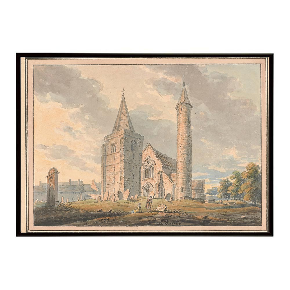 【作品名】Brechin Cathedral and round tower Forfarshire Scotland【このポスターについて】スコットランドのフォーファーシャーにあるブレヒン大聖堂と丸い塔を描いた作品です。歴史的な建物の壮大...
