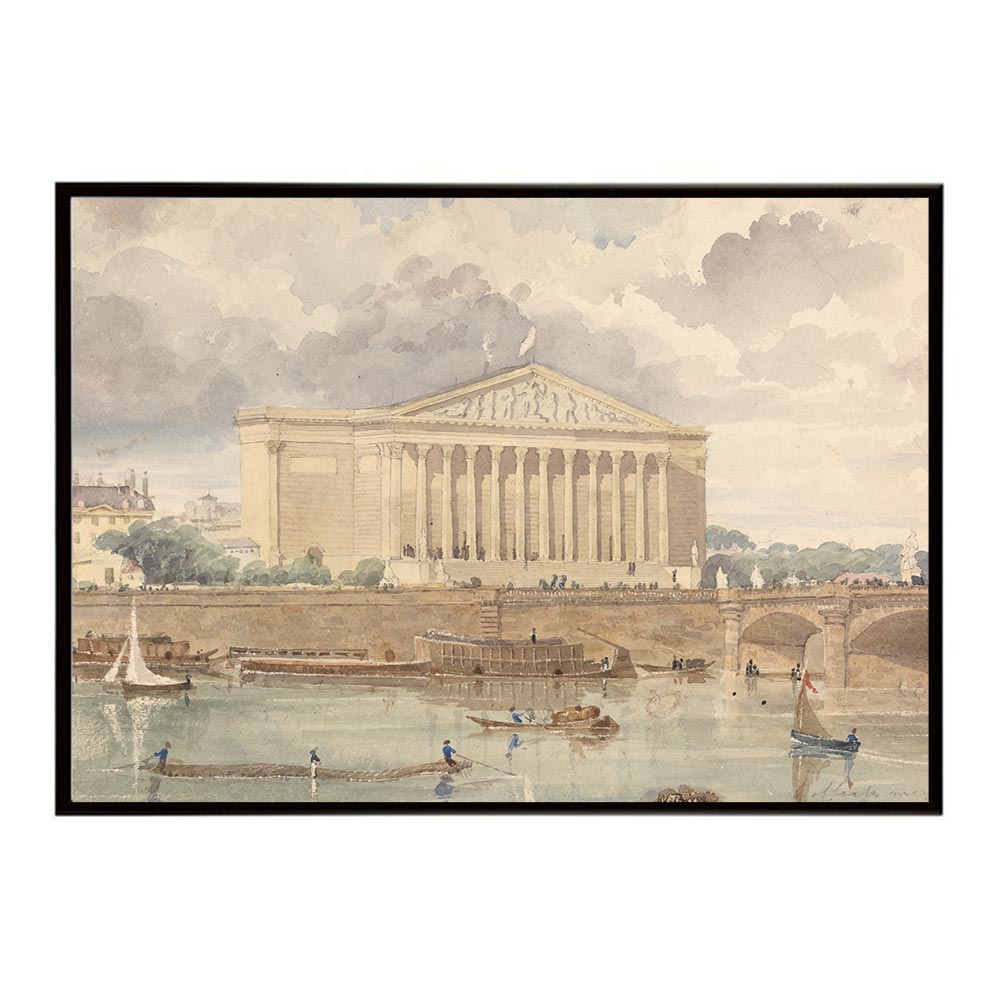 【作品名】Chambre des Deputes et Pont Louis XVI July 30 1828 6 o’clock in the morning【このポスターについて】1828年7月30日午前6時、ルイ16世橋と下院を描いた...