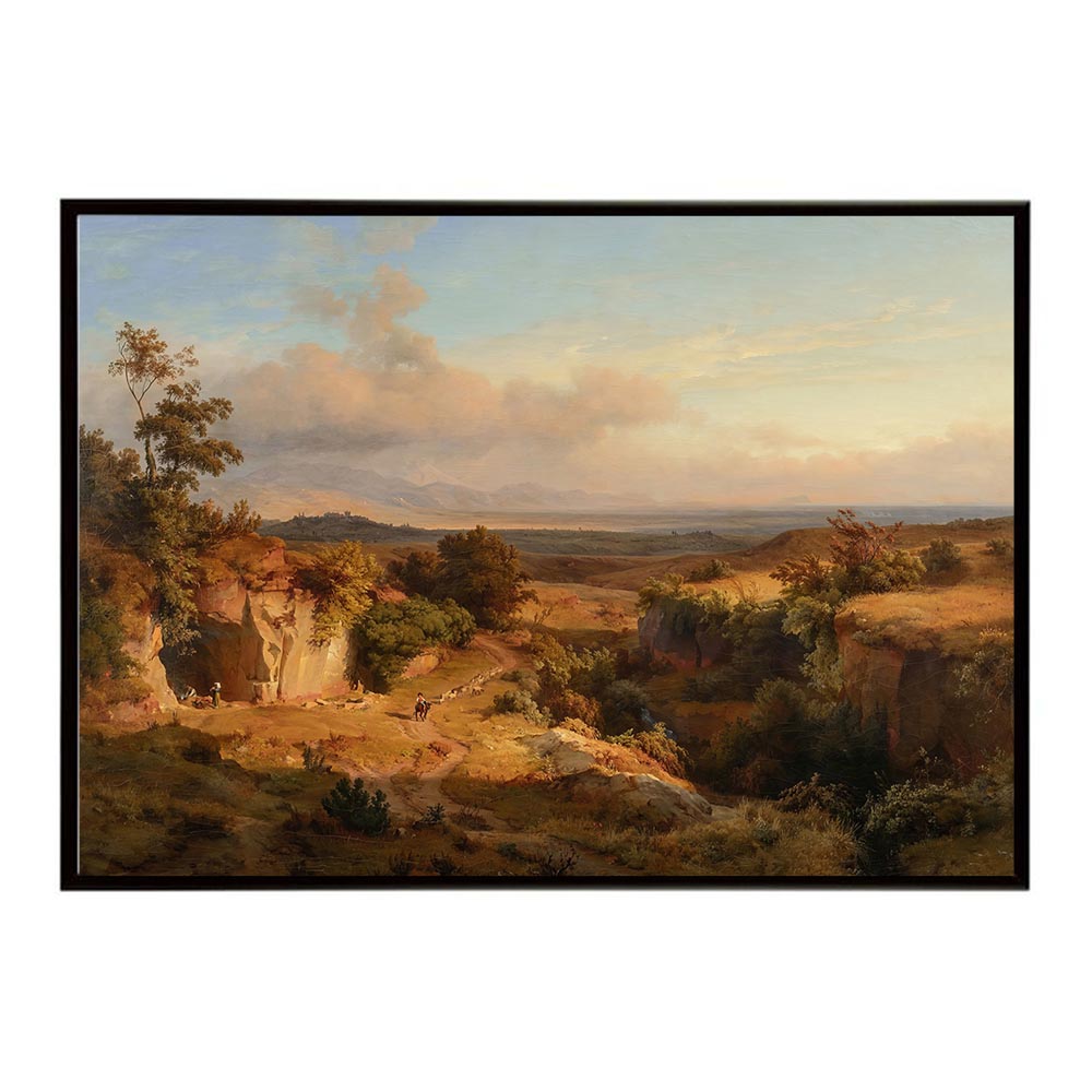 【作品名】Extensive landscape in the Roman Campagna【このポスターについて】ローマのカンパーニャ地方の広大な風景を描いた作品です。自然と歴史的な農村の景観が広がります。【EFPIのポスターについて】 ...