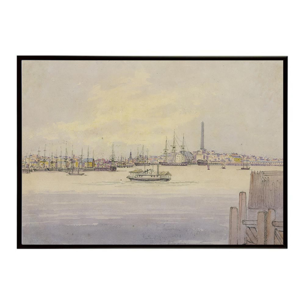 【作品名】From the Cambria steamer starting from Boston U.S. Bunker’s Hill Monument【このポスターについて】アメリカ、ボストンのバンカーズヒル記念碑から出発するカンブリ...