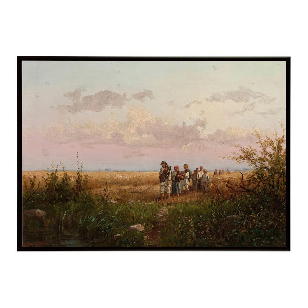 【作品名】Harvesters returning from the fields【このポスターについて】畑から帰る収穫者たちを描いた作品です。農業の生活とその活動が感じられる風景です。【EFPIのポスターについて】 ポスター専門店の提案力...