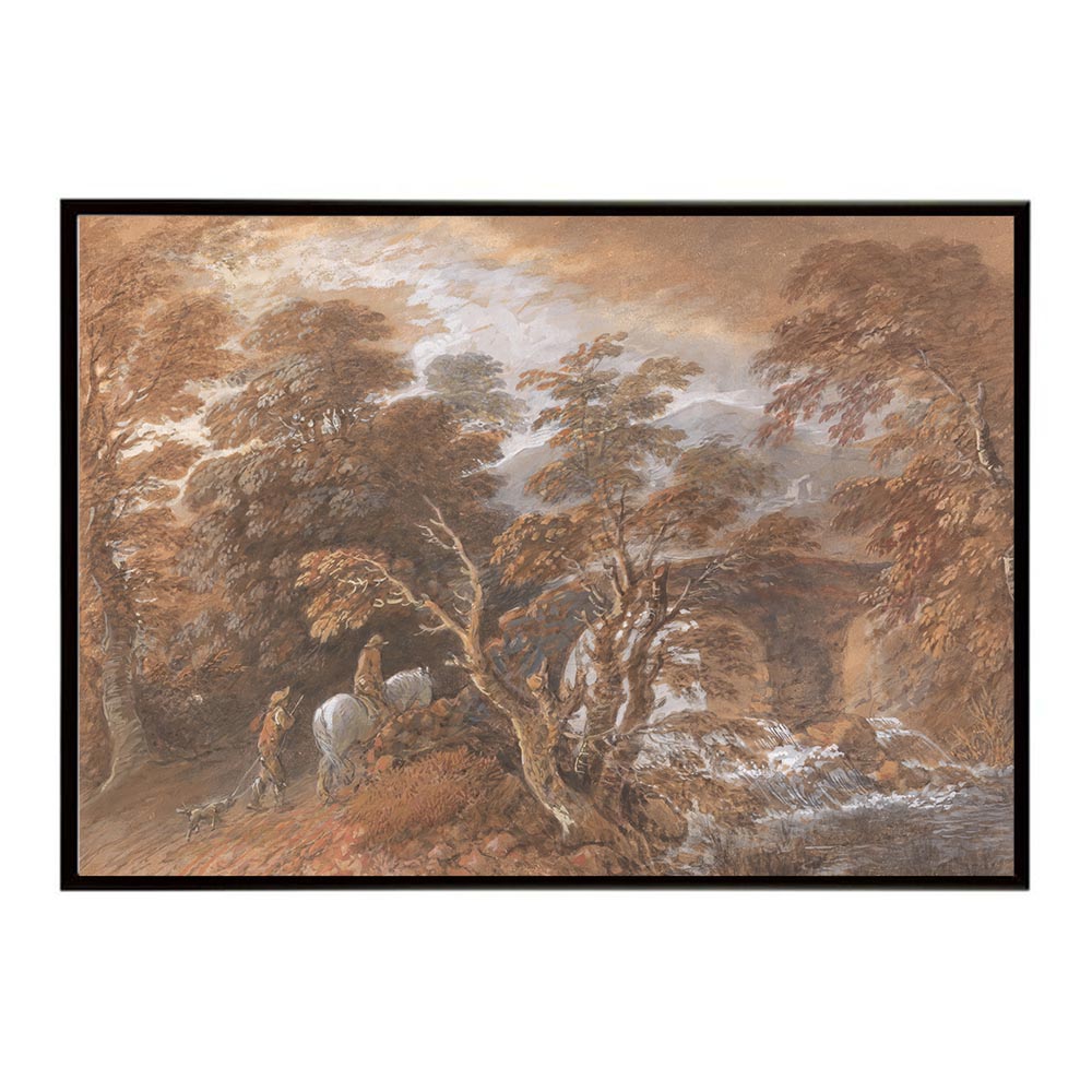 【作品名】Hilly Landscape with Figures Approaching a Bridge【このポスターについて】橋に向かう人々と丘陵地帯の風景を描いた作品です。自然と人々の活動が調和しています。【EFPIのポスターについ...