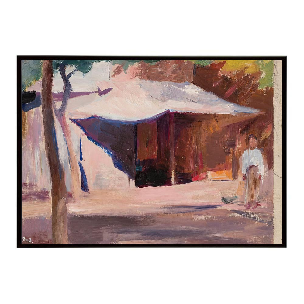 【作品名】In front of a house. From the journey to Constantinople【このポスターについて】コンスタンティノープルへの旅から、家の前の風景を描いた作品です。歴史的な雰囲気とその背景が感じら...