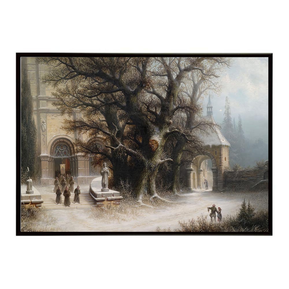 【作品名】Procession at a Snowy Monastery【このポスターについて】雪に覆われた修道院での行列を描いた作品です。静かな冬の風景と宗教的な儀式が感じられます。【EFPIのポスターについて】 ポスター専門店の提案力が...