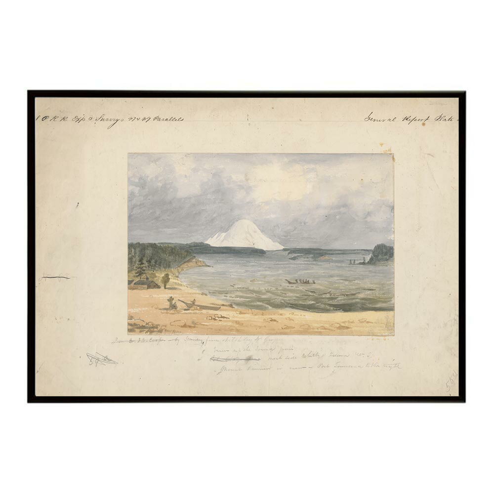 【作品名】Puget Sound and Mt. Rainier from Whitby’s?Island【このポスターについて】ホイットビー島から見たピュージェット湾とレーニア山を描いた作品です。自然の雄大な風景が広がります。【EFPIの...