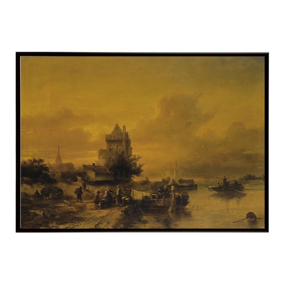 【作品名】Scene animee au bord d’un fleuve en Hollande【このポスターについて】オランダの川沿いの活気ある風景を描いた作品です。水辺の生活と文化が感じられます。【EFPIのポスターについて】 ポスタ...