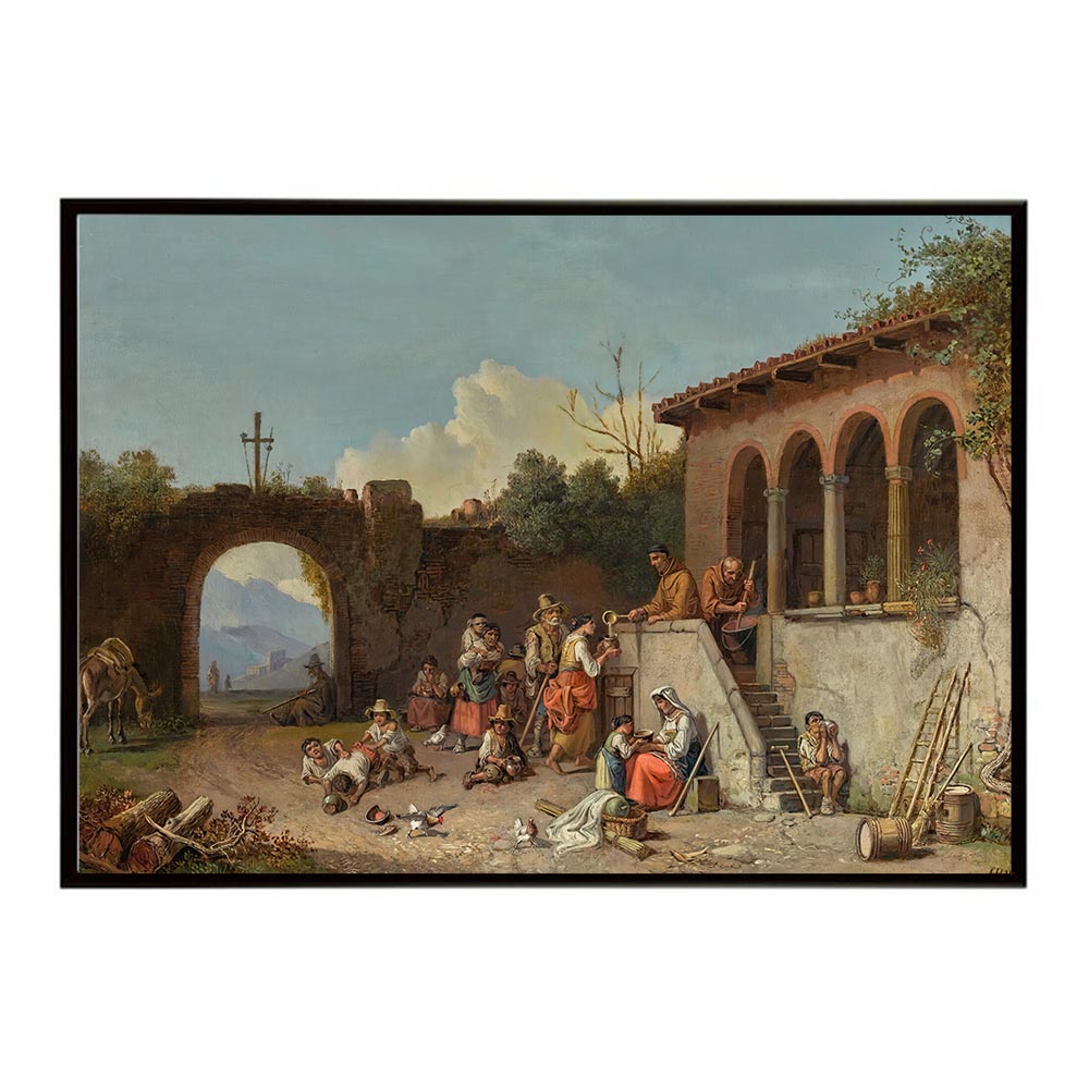 【作品名】Soup Kitchen In The Monastery【このポスターについて】修道院のスープキッチンの様子を描いた作品です。人々の助け合いの光景が見られます。【EFPIのポスターについて】 ポスター専門店の提案力が自慢です。取...