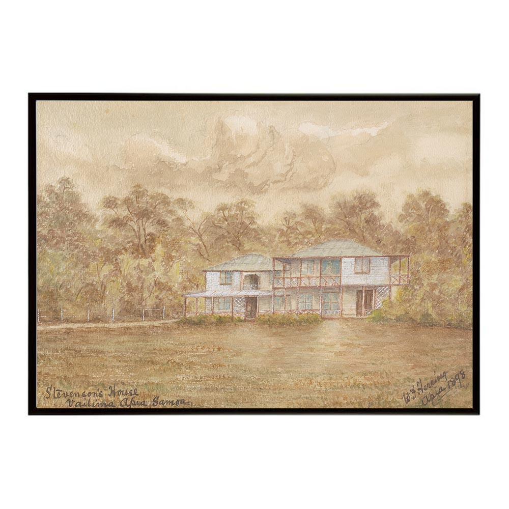 【作品名】Stevenson’s House Vailima Apia Samoa【このポスターについて】サモアのアピアにあるスティーブンソンの家を描いた作品です。熱帯の豊かな自然に囲まれた家の様子が描かれています。【EFPIのポスターにつ...