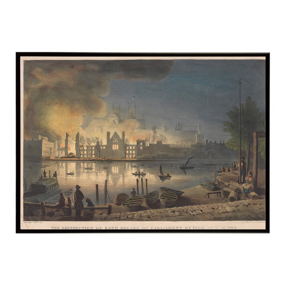 【作品名】The Destruction of Both Houses of Parliament by Fire Oct. 16 1834【このポスターについて】1834年10月16日に火災で焼失した両議院の光景を描いた作品です。歴史的な...
