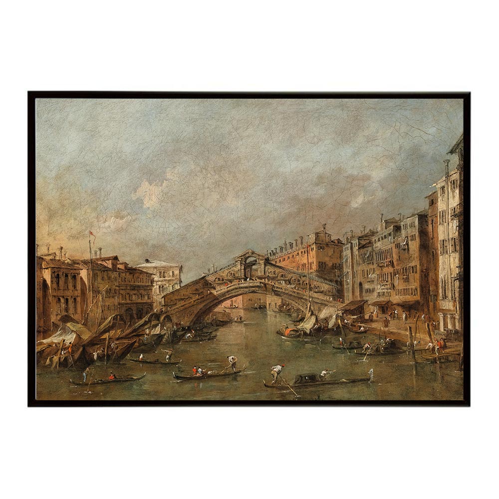 【作品名】The Rialto Bridge and the Riva del Vin Venice【このポスターについて】ヴェネツィアのリアルト橋とリヴァ・デル・ヴィンを描いた作品です。歴史的な建築物が印象的です。【EFPIのポスターにつ...