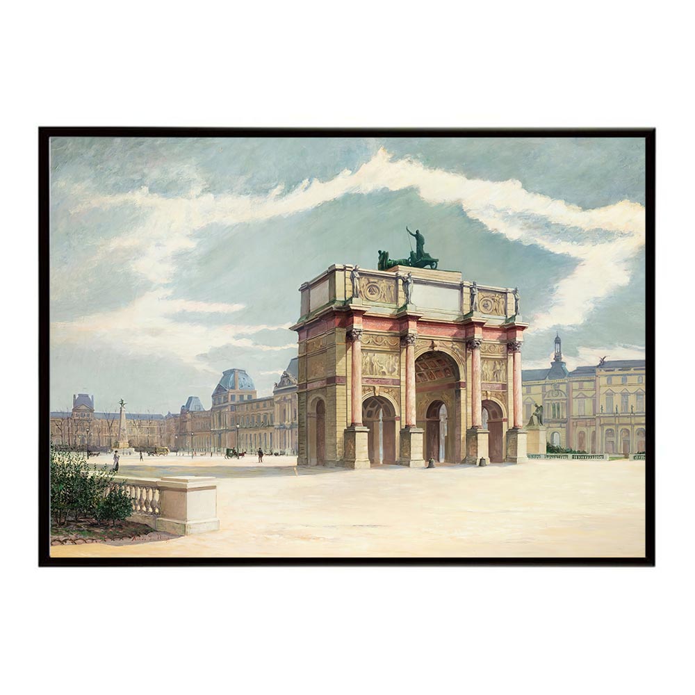 【作品名】The cour du louvre with the arc de triomphe du carrousel【このポスターについて】ルーヴルの中庭とカルーゼル凱旋門を描いた作品です。壮麗な建築物が印象的です。【EFPIのポスタ...