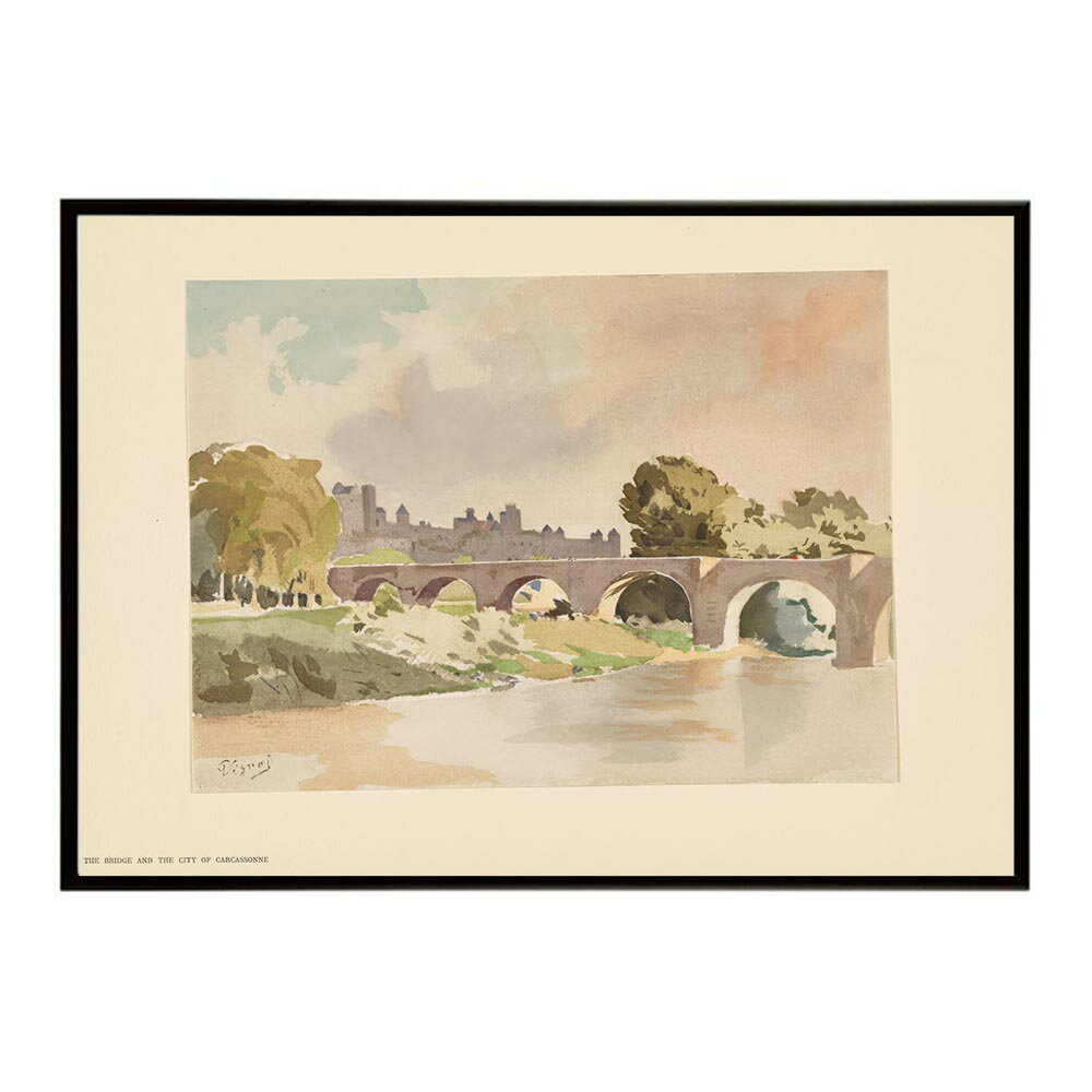 【作品名】The old bridge at Carcassonne and the walls of the City【このポスターについて】カルカソンヌの古い橋と市壁を描いた作品です。歴史的な風景が広がります。【EFPIのポスターについ...