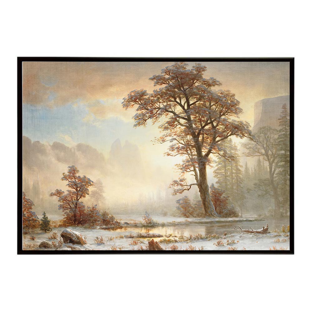 【作品名】Valley of the Yosemite-First Snowfall of the Year【このポスターについて】このポスターは、ヨセミテの谷に初雪が降った様子を描いています。雪に覆われた風景が美しい一枚です。【EFPIの...