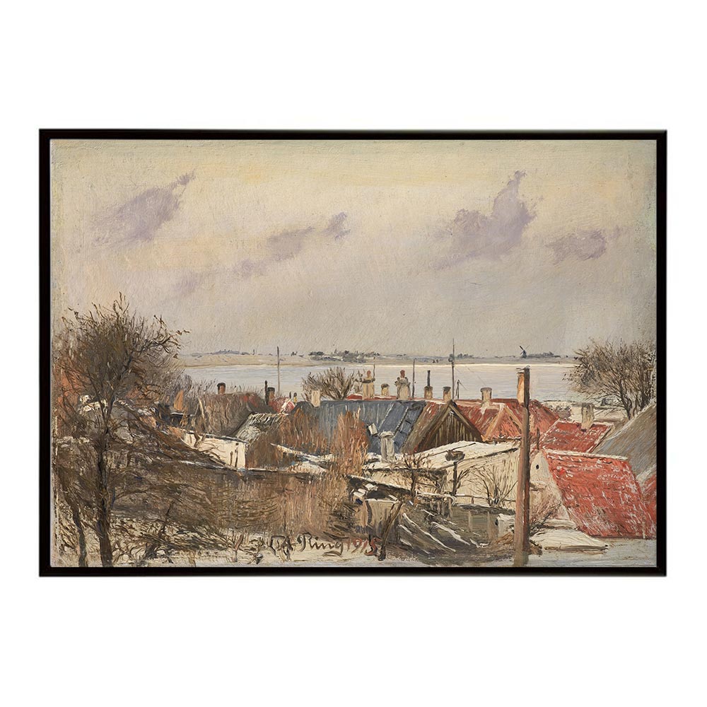 【作品名】View from Roskilde towards the Fiord【このポスターについて】ロスキレからフィヨルドに向かって見た風景を描いたポスターです。静かな水面と周囲の自然が調和する、美しいデンマークの風景が広がっています...