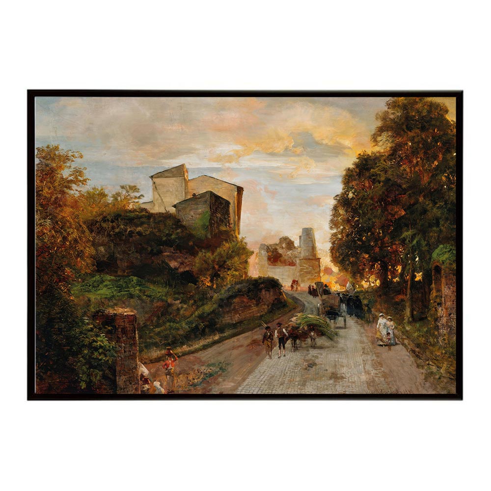 【作品名】Village street at sunset【このポスターについて】夕焼けに染まる村の通りの風景を描いたポスターです。暖かい光が家々を照らし、穏やかな一日の終わりを迎える静かな雰囲気が広がります。【EFPIのポスターについて】...