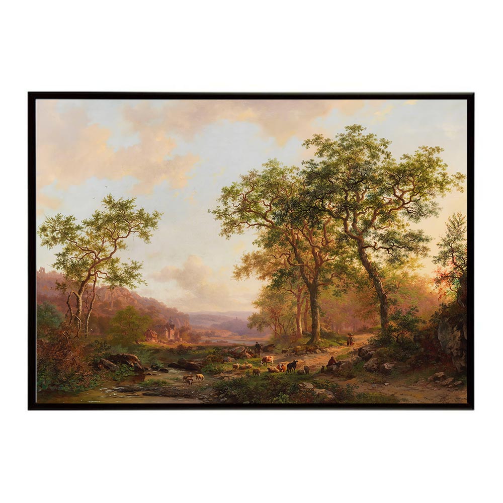 【作品名】Weite Landschaft im Abendlicht【このポスターについて】夕日の光に包まれた広大な風景を描いたポスターです。広がる大地と沈む太陽が美しい一枚で、静かなひとときを楽しめます。【EFPIのポスターについて】 ...