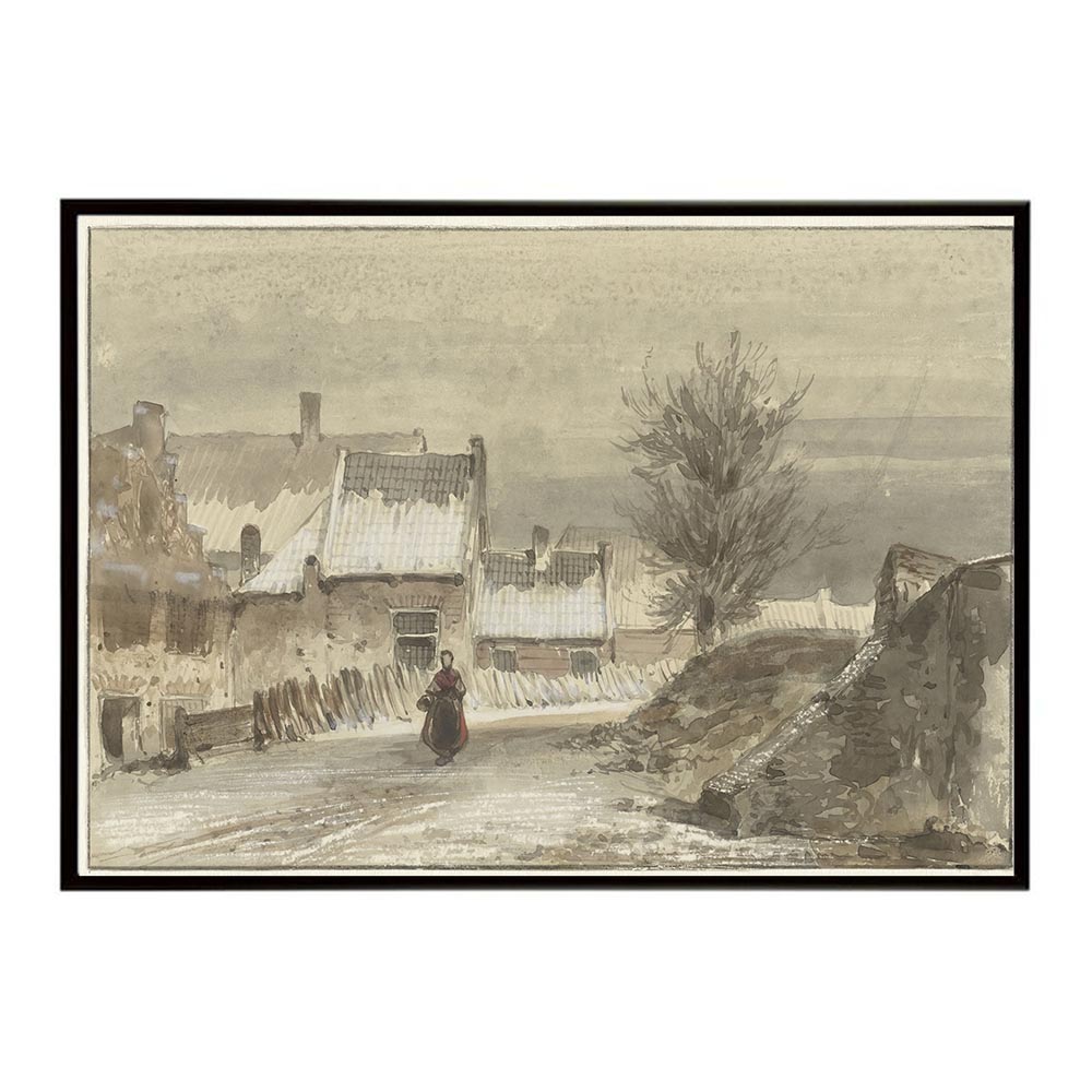 【作品名】Wintergezicht met vrouw staand op het ijs【このポスターについて】氷の上に立つ女性を描いた冬の風景ポスターです。静かな冬の日常と寒さが感じられ、季節の魅力を伝える一枚です。【EFPIのポスタ...