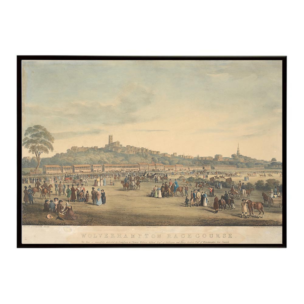 【作品名】Wolverhampton Race Course【このポスターについて】ウルヴァーハンプトン競馬場の風景を描いたポスターです。広がる競馬場と活気あるレースの雰囲気が感じられる一枚です。【EFPIのポスターについて】 ポスター専門...