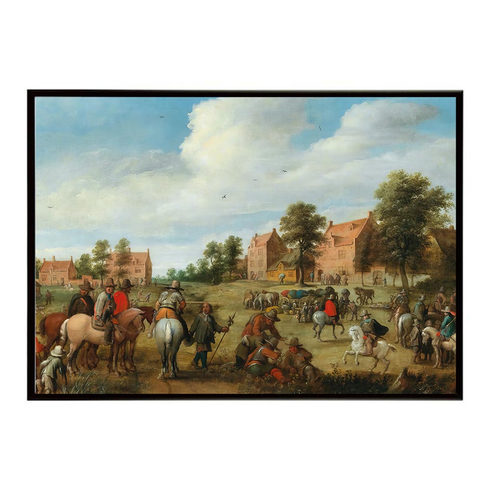 【このポスターについて】 村の近くで休息をとる騎兵隊を描いたポスターです。勇壮な騎兵と静かな村の対比が美しく表現されており、歴史的な雰囲気を持つインテリアにぴったりです。 【EFPIのポスターについて】 ポスター専門店の提案力が自慢です。取...