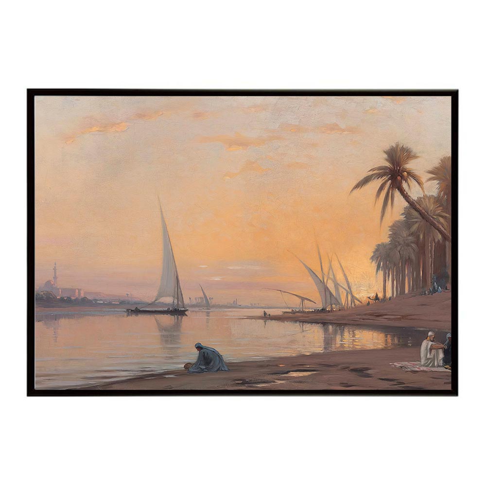 【このポスターについて】「Arabs on banks of the Nile」は、ナイル川のほとりで過ごすアラブ人を描いた作品です。エジプトの自然と人々の生活が融合した風景が、部屋に異国情緒と歴史の深みを与えます。【EFPIのポスターにつ...
