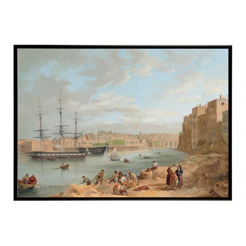 【このポスターについて】マルタのバレッタにあるフォート・セント・アンジェロ付近に停泊するHMS Championを描いたこのポスターは、壮麗な海と歴史的な要塞の美しさを捉えています。インテリアに海の壮大さと歴史的な雰囲気をもたらし、リビング...