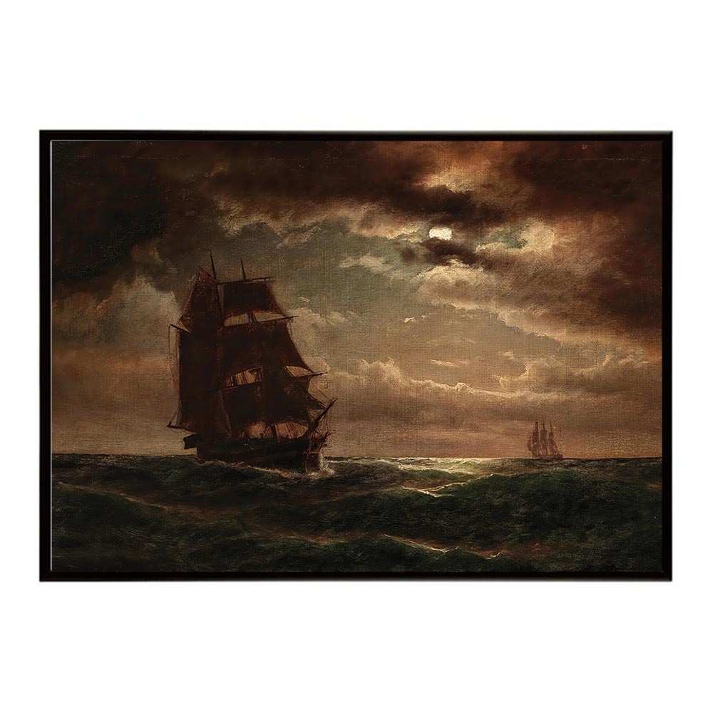 【このポスターについて】三本マストの帆船が月夜に浮かぶ風景を描いたこのポスターは、海の冒険と静けさを感じさせます。インテリアにロマンチックでリラックスした雰囲気をもたらし、リビングルームやオフィスに最適です。【EFPIのポスターについて】 ...