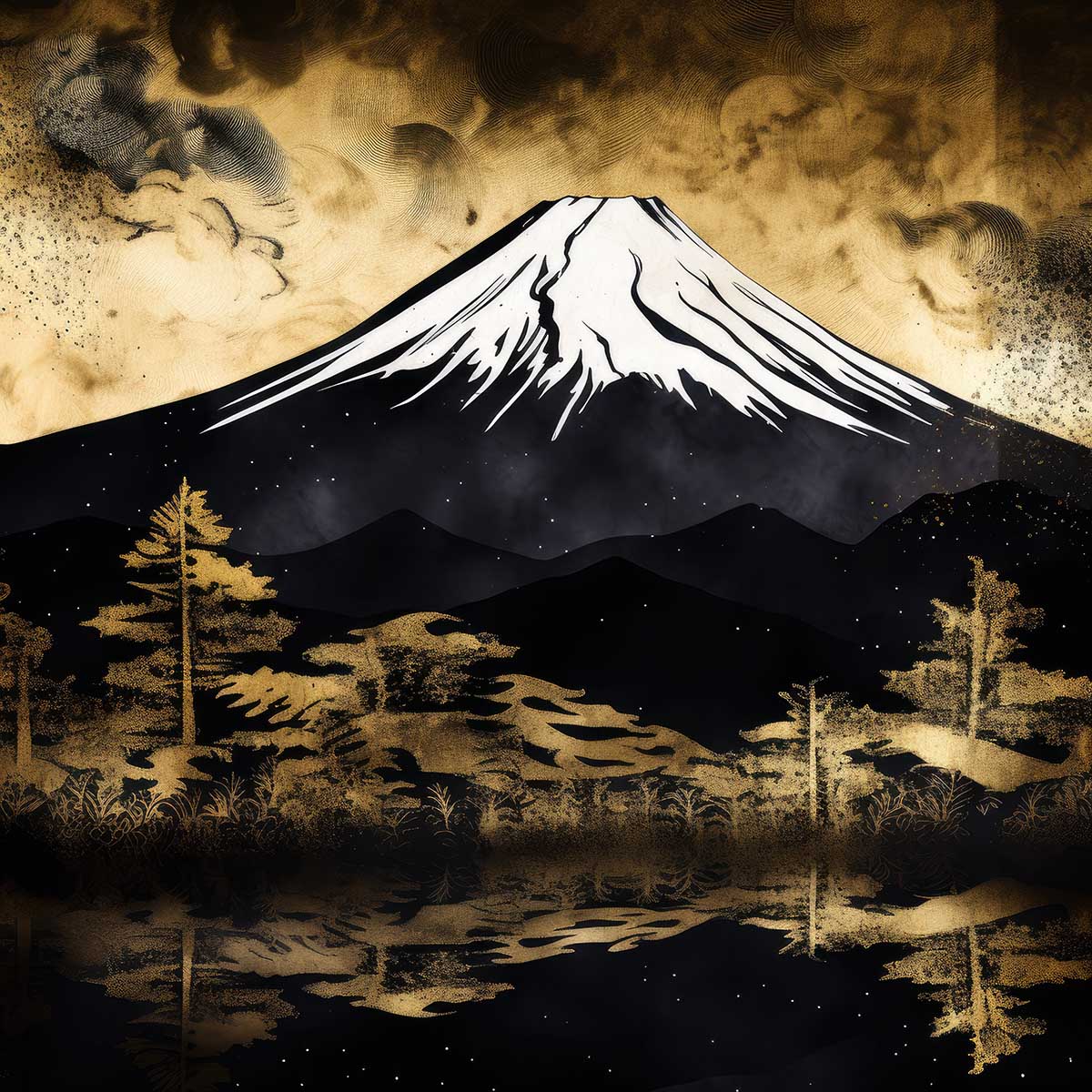 【このポスターについて】 このアートワークは、富嶽、あるいはふじの山とも称される、日本最高峰の山々を金色で描き出し、空間に豊かさと調和をもたらすデザインが特徴です。その温かな輝きは、現代の居住空間を彩るだけでなく、金運上昇の象徴としても受け...