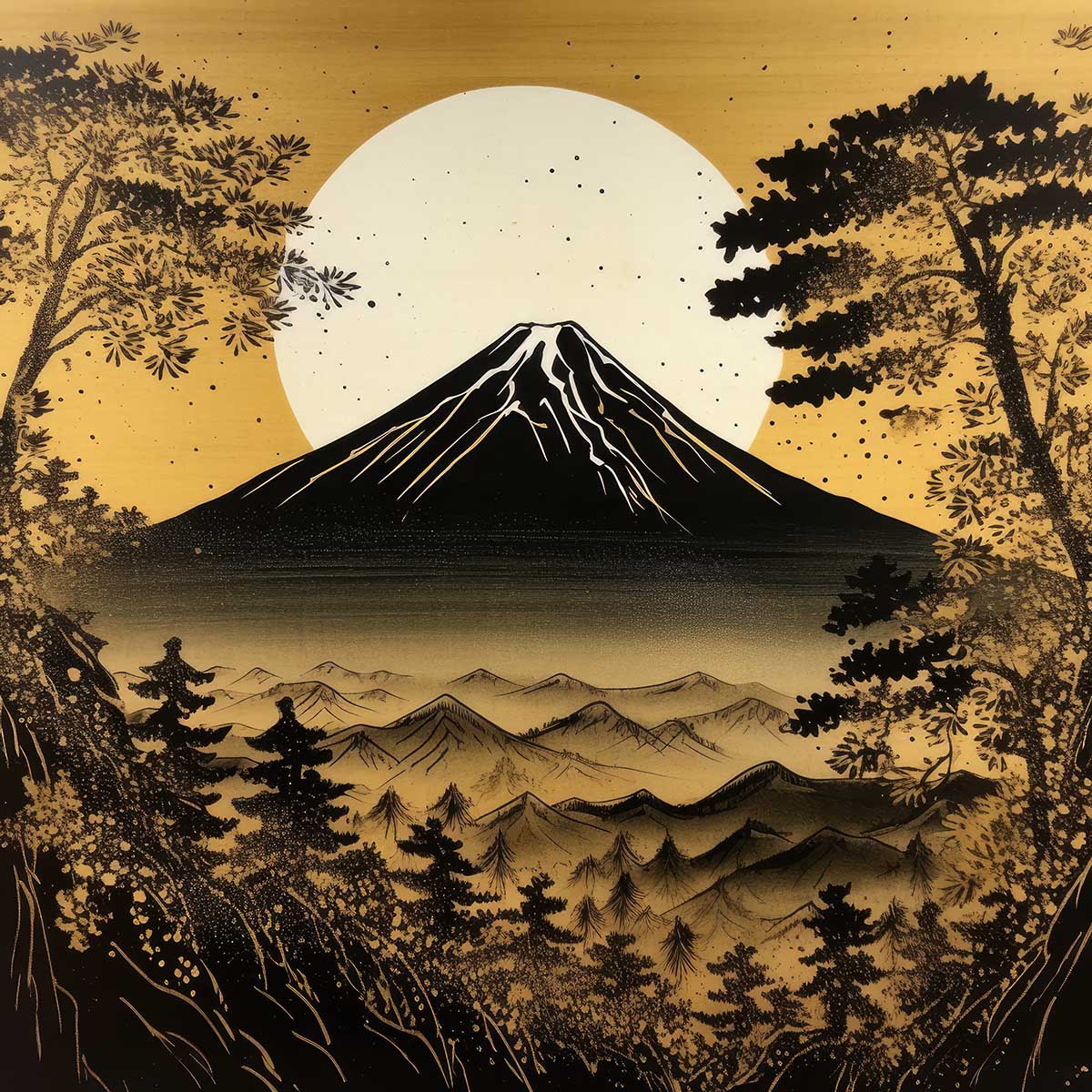 【このポスターについて】 このアートワークは、富嶽、あるいはふじの山とも称される、日本最高峰の山々を金色で描き出し、空間に豊かさと調和をもたらすデザインが特徴です。その温かな輝きは、現代の居住空間を彩るだけでなく、金運上昇の象徴としても受け...