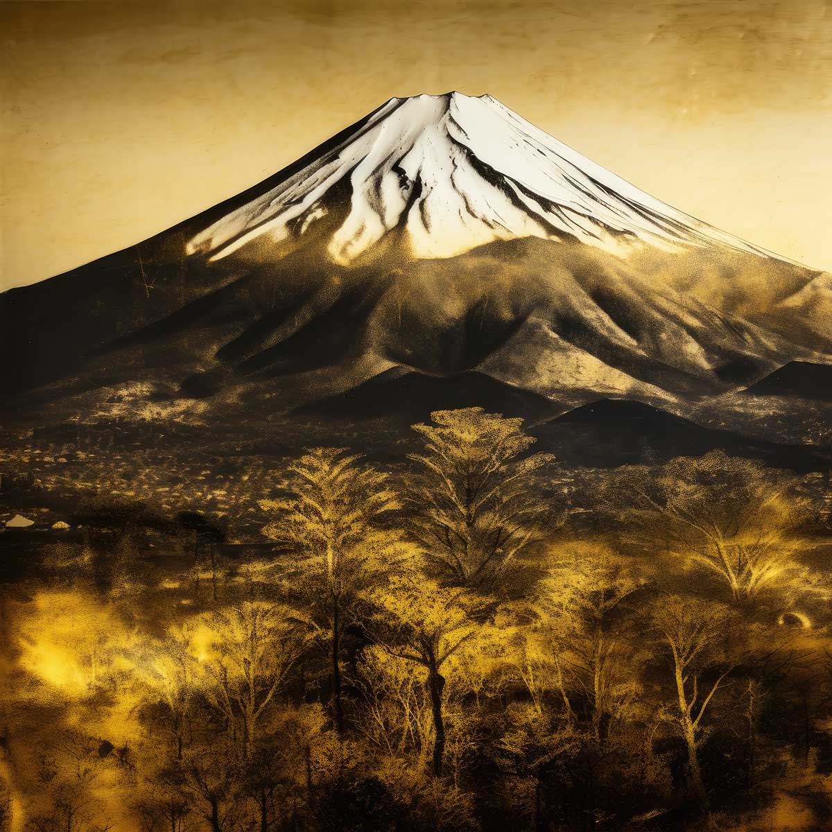 【このポスターについて】 このアートワークは、富嶽、あるいはふじの山とも称される、日本最高峰の山々を金色で描き出し、空間に豊かさと調和をもたらすデザインが特徴です。その温かな輝きは、現代の居住空間を彩るだけでなく、金運上昇の象徴としても受け...