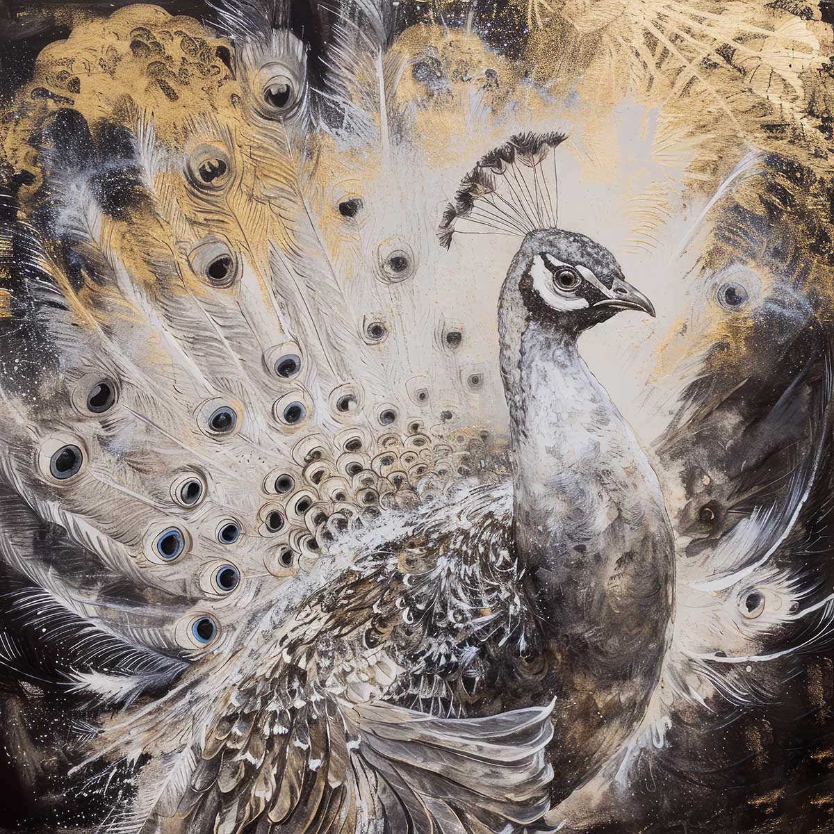 【このポスターについて】 優美な孔雀を描いたこのポスターは、インテリアに独特の魅力を与えるアイテムです。孔雀の羽の壮麗な色彩と細やかな模様は、部屋に豊かな文化的な雰囲気と洗練されたエレガンスをもたらします。広く開かれた孔雀の羽は、古来より繁...