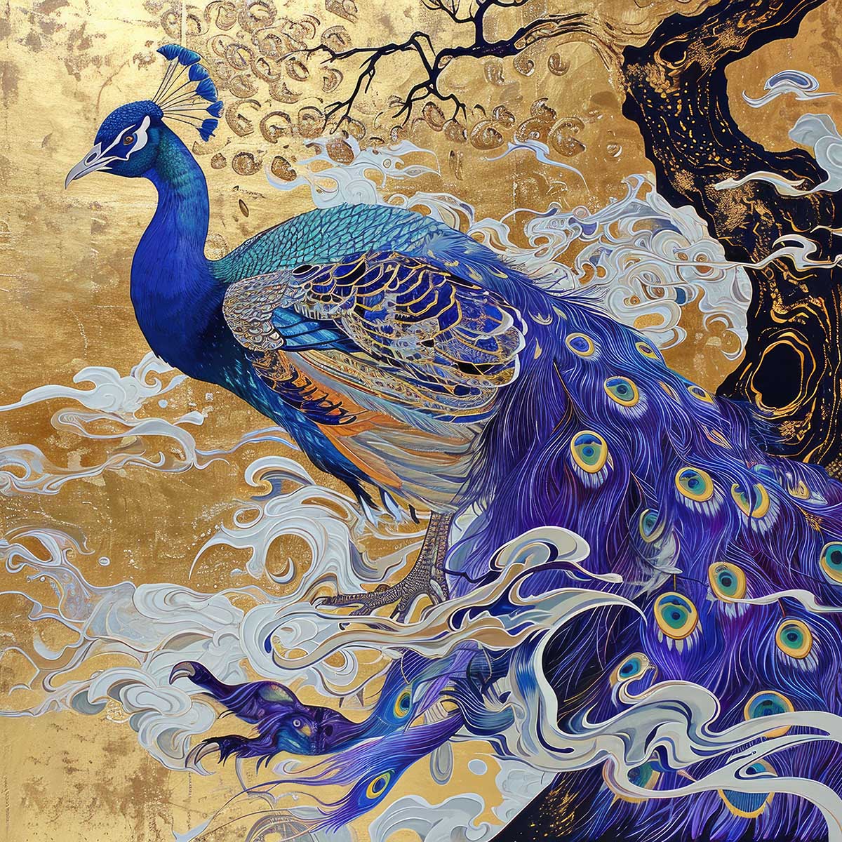 【このポスターについて】 優美な孔雀を描いたこのポスターは、インテリアに独特の魅力を与えるアイテムです。孔雀の羽の壮麗な色彩と細やかな模様は、部屋に豊かな文化的な雰囲気と洗練されたエレガンスをもたらします。広く開かれた孔雀の羽は、古来より繁...