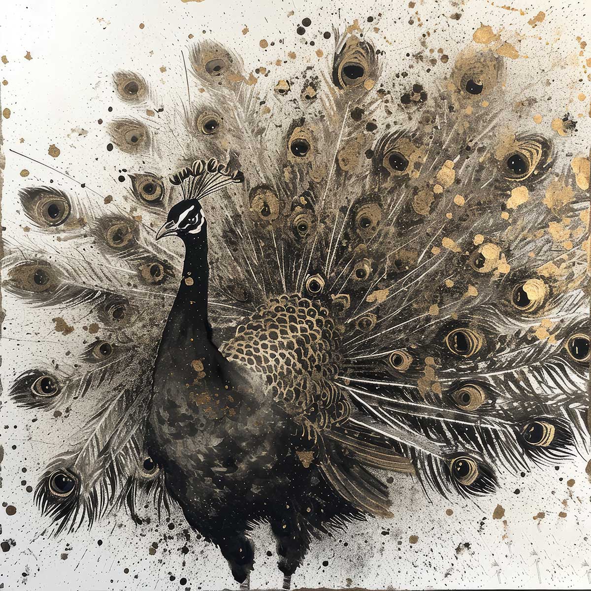 【このポスターについて】 優美な孔雀を描いたこのポスターは、インテリアに独特の魅力を与えるアイテムです。孔雀の羽の壮麗な色彩と細やかな模様は、部屋に豊かな文化的な雰囲気と洗練されたエレガンスをもたらします。広く開かれた孔雀の羽は、古来より繁...