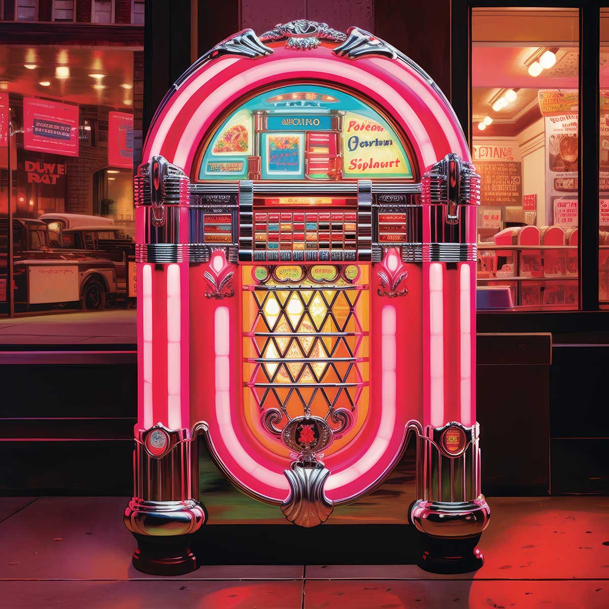 【このポスターについて】 このポスターは、70年代や80年代のアメリカのエッセンスを凝縮したデザインです。モチーフには、活気に満ちた人々の様子、光輝くマッスルカー、そしてレトロなダイナーが取り入れられており、その時代の自由な精神と楽観主義を...