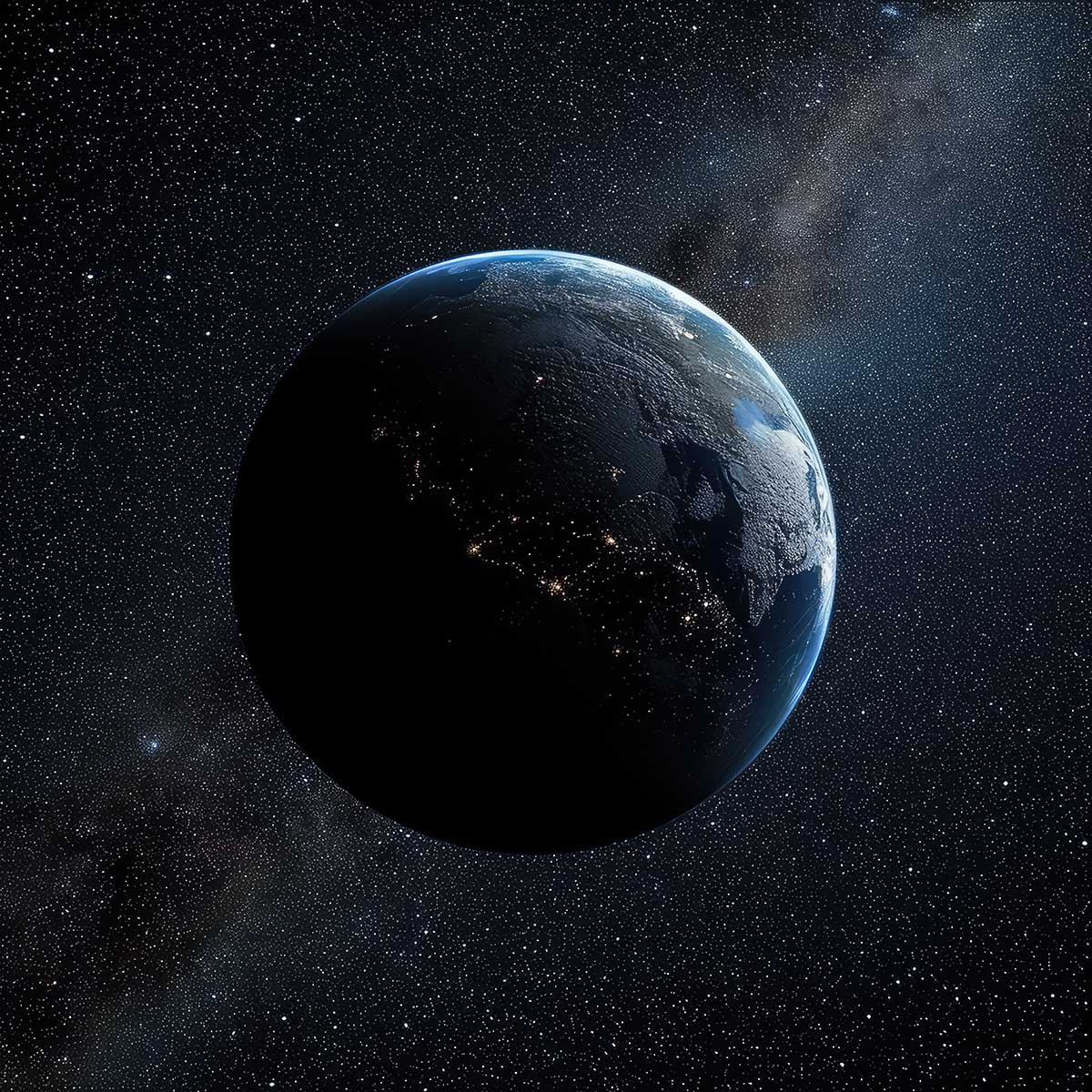 【このポスターについて】 宇宙の壮大さを感じさせるポスターで、日常の空間に天体の魅力を取り入れてみませんか？深い宇宙の青と星々が織り成す光のテープストリーは、見る者を星間の旅へと誘います。このアートピースは、夜空を見上げることの喜びと、宇宙...
