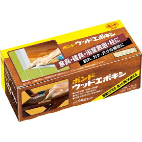 用途 　屋内外の木部の穴うめ、カケ、スキ間の充てん。 　木製家具・建具・柱・窓枠。 　浴室・洗面所の敷居・柱・ぬれ縁の腐食部。 特長 2液混合型　混合比　主剤1:硬化剤1(質量比) 耐水性。 補修部肉やせなし。 切削可。 塗装可(オイルステ...
