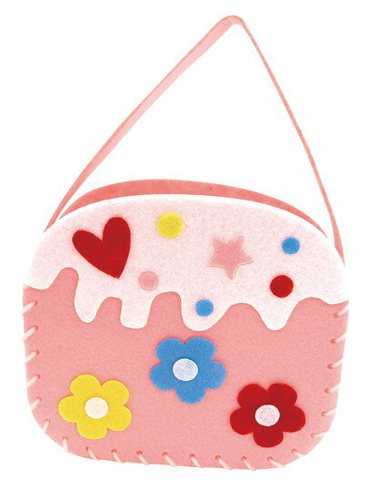 カット済・穴あけ済のフェルトパーツを専用針で縫い合わせるだけのキット サイズ：150×135×35mm セット内容：フェルト×3種、フェルトシール×5種、毛糸×1、針×1 重量（g）：32 材質：フェルト 包装形態：ヘッダー付PP袋入 包装...