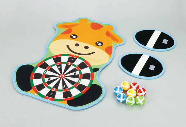 キャッチボールとまとあてができるセット！ ボールは赤青黄緑が各2つ 商品サイズ（単位mm)：まとあてシート：550×400×5mm、ミット：150×200×5mm、ボール：Φ37mm セット内容：まとあてシート×1、キャッチミット×2、ボー...