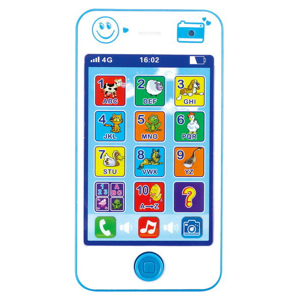 いろいろな遊び方ができる多機能スマートフォン型おもちゃ カメラやクイズなどいろいろなボタンに連動した機能があるので、たくさんの遊び方ができるスマートフォン型のオモチャ 商品サイズ（単位mm)：65×160×15mm セット内容：本体のみ 1...
