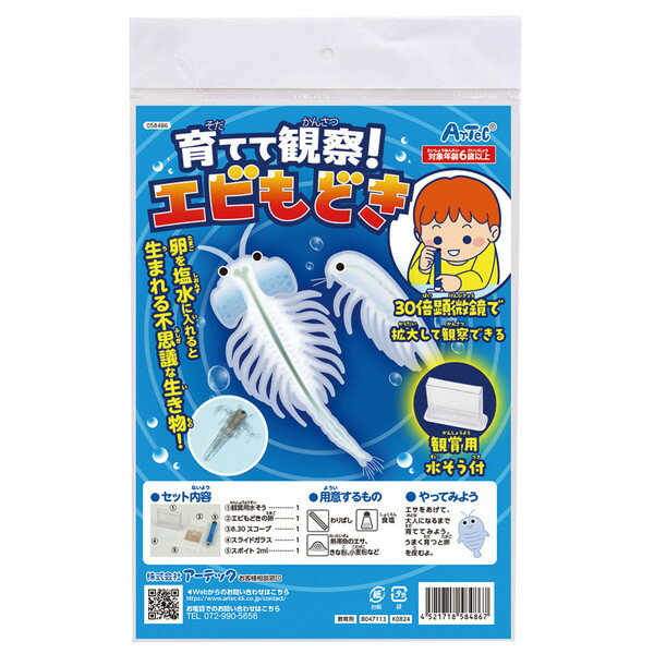 不思議な生き物を育てよう！ 卵を塩水に入れると生まれる不思議な生き物を育てて観察するキットです。 「生きた化石」とも呼ばれるエビもどきは、アルテミアという世界各地の内陸の塩水湖に生息する小型の甲殻類のことです。 観賞用の水槽付きなので、すぐ...