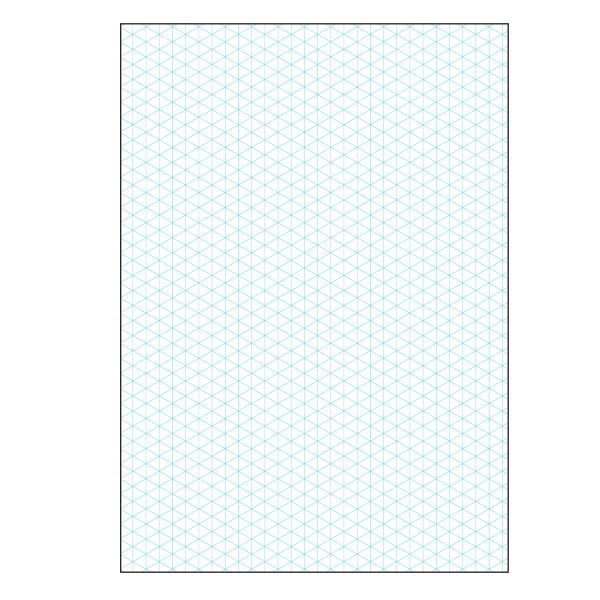 等角投影法で図形を描く時に使用すると便利です。ヨコ257×タテ364mm(タテ型) 薄ブルー印刷 ケント紙（200k） 等角投影法で図形を描く時に使用すると便利です。 商品サイズ（単位mm)：B4（257×364mm） セット内容：10枚組...