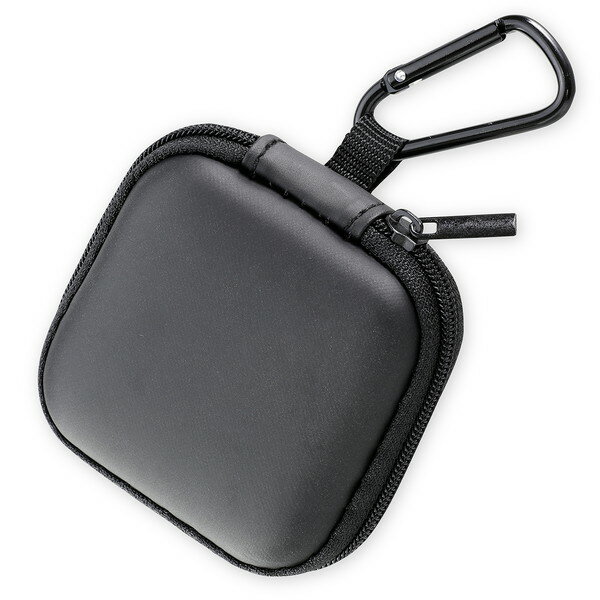 断線防止に！カラビナ付でバッグに装着できる 内ポケット付 商品サイズ（単位mm)：70×70×25mm セット内容：本体×1 1個重量（g）：25 材質：PU 1個包装形態：袋入り 包装サイズ（横×高さ×奥行）mm：W70×H25×D70m...