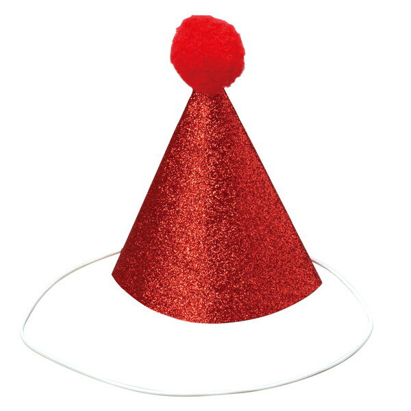 ラメが輝く！ポンポン付きのかわいい三角帽子！ ラメが輝くポンポン付きの三角帽子です。 小ぶりなサイズで子どもの頭にもぴったりフィットし、軽いゴム付きでズレにくい仕様。 発表会や誕生日会、季節イベントなど華やかに演出できます。 注意事項 お使...
