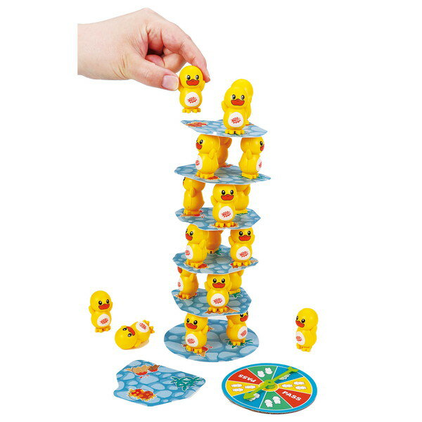 ぐらぐらドキドキ！かわいいあひるのバランスタワー！ ルーレットを回して出た数のあひるを積み上げる、ドキドキ楽しいバランスゲームです。 あひると足場カードを交互に積んで、高さ26cm超えのタワー作りにチャレンジできます。 家族や友だちと対戦し...