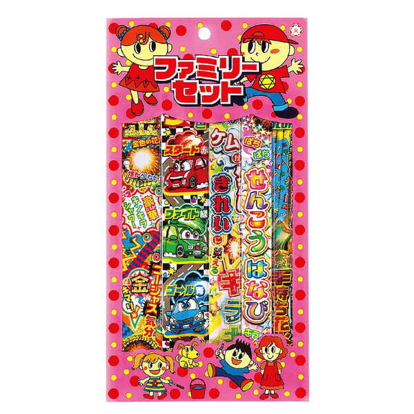 家族みんなで楽しめる！花火の定番セット！ 信頼と実績のあるロングセラー商品、手持ち花火と線香花火が入ったファミリーセットです。 家族やお友達と一緒に安心して楽しめる内容で、夏の夜のお祭りやバーベキュー、イベントにもぴったり。 カラフルなパッ...