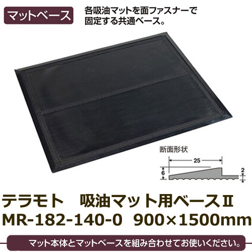 各吸油マットを面ファスナーで固定する共通ベース。 材質：NBRPVC特殊配合 規格色：黒 対応 　テラモト　吸油マット 　MR-181-340-5 　MR-181-240-1 　MR-040-035-0 ケースの場合の入り数：6●お支払い方...