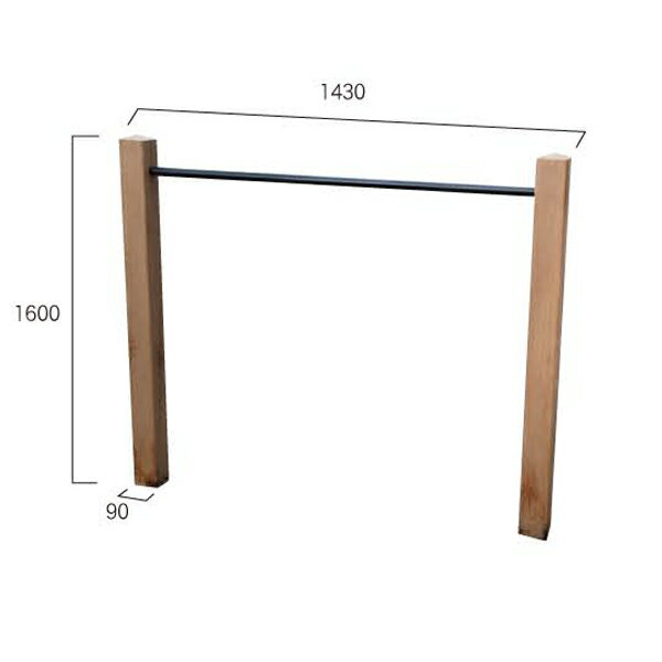 フレーム部：W1430×H1600（埋込部H500含む）×D90mm 重量：34.0kg 材質：本体：バンキライ、アイアン 色：木：無塗装　鉄：黒 生産国：インドネシア●こちらの商品はお支払方法が代引きでの発送ができません。細かい日時指定、...