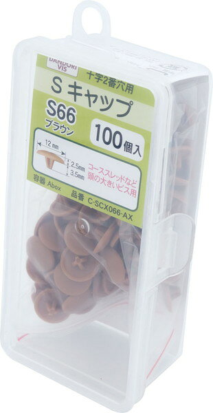 十字穴2番の頭隠しができるビスキャップ 容器サイズ（mm）：W54×D32×H105 重量（g）：38