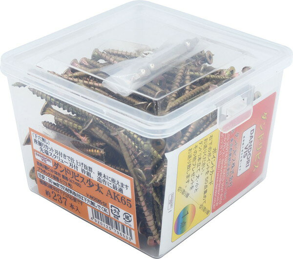 より施工性の高い四角穴が特徴のビス。 硬い木材にも使えて、造作や根太の取り付けにも最適 容器サイズ（mm）：W120×D120×H90 重量（g）：1110