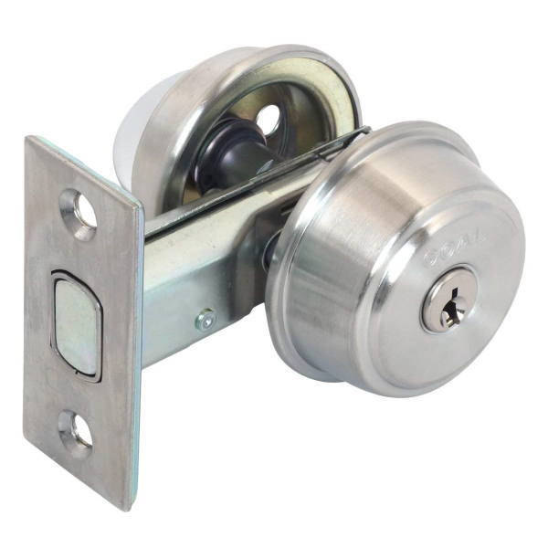 用途 　ワンドアー、ツーロック用の補助錠、点検口、ノブ不要の扉など 極めてコンパクトで、円筒錠と同様に取付けが簡単。 室内側：サムターン 室外側：シリンダー 適応扉厚：27〜45mm 装着可能なシリンダーとその記号：S（SP5本ピン）●画像...